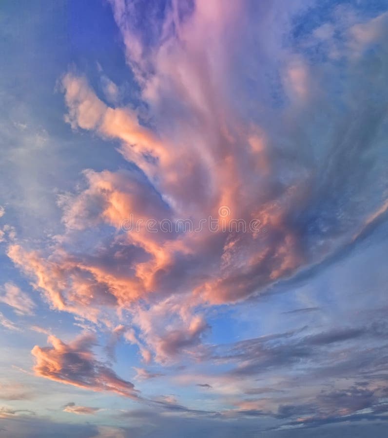 Beautiful Pink Clouds at Sunset Stock Photo - Image of spiral, joyful ...