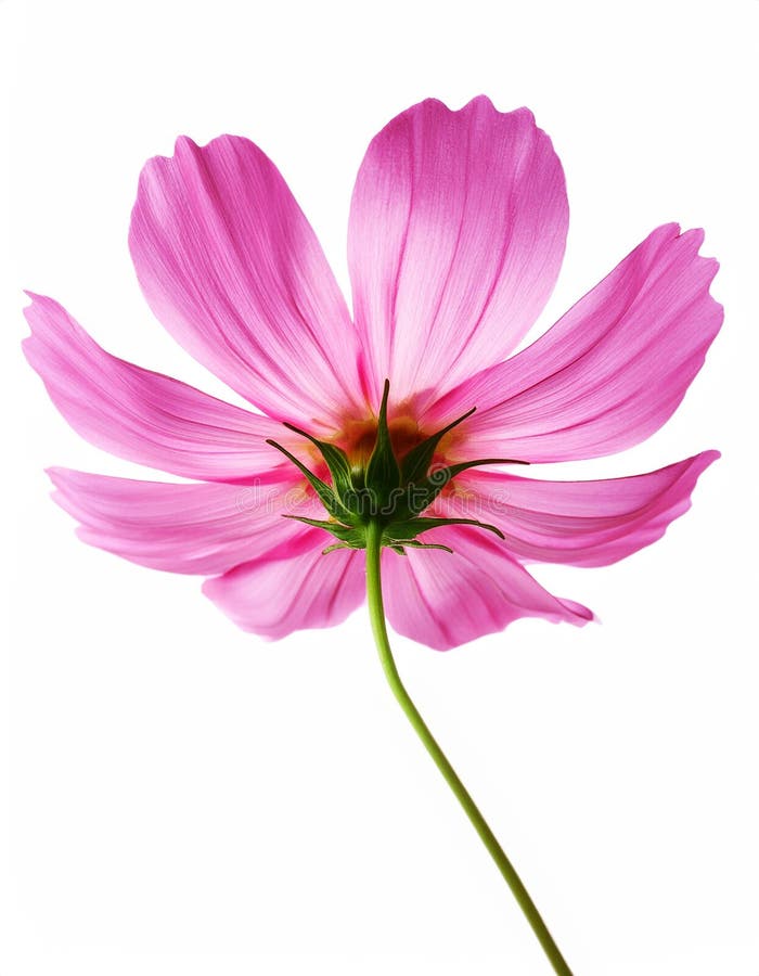 Beautiful Pink Cosmos Flower Element in Bottom Angle Stock Illustration ...