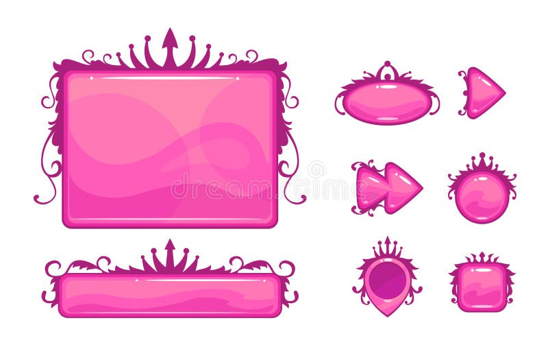 Beautiful Pink Game User Interface Stock Vector - Illustration of ...