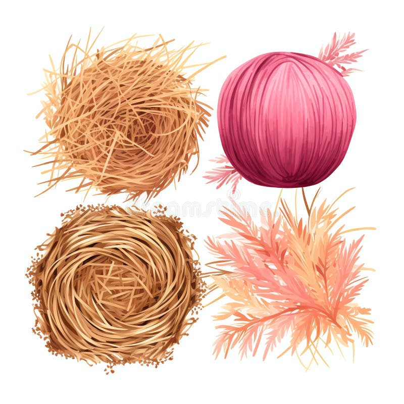 Beautiful Pink Hay Bale Clipart Illustration Stock Illustration ...