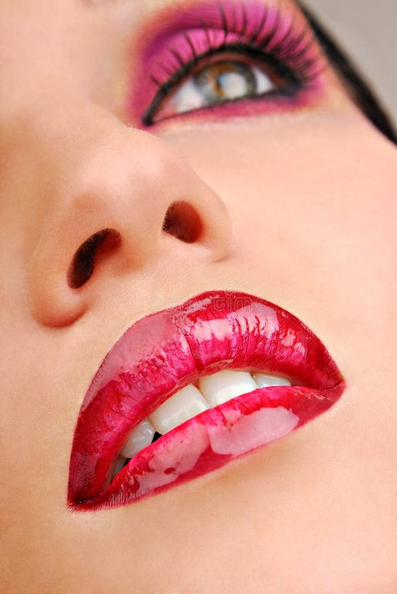 Beautiful pink lips stock image. Image of glamour, health - 2242641