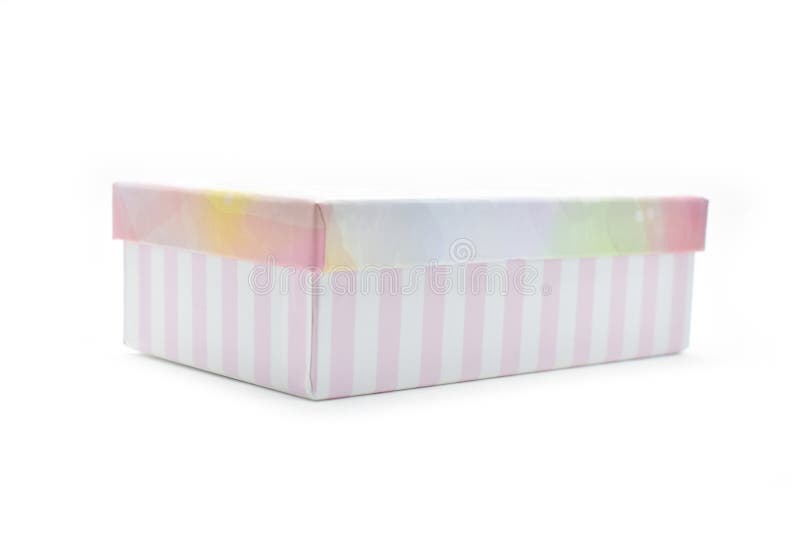 Beautiful Pink Paper Box on White Background, Package for Design Stock ...