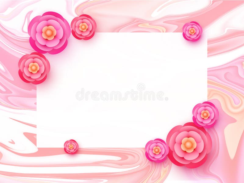 Beautiful Pink Paper Flowers and Space for Your Message. Stock ...