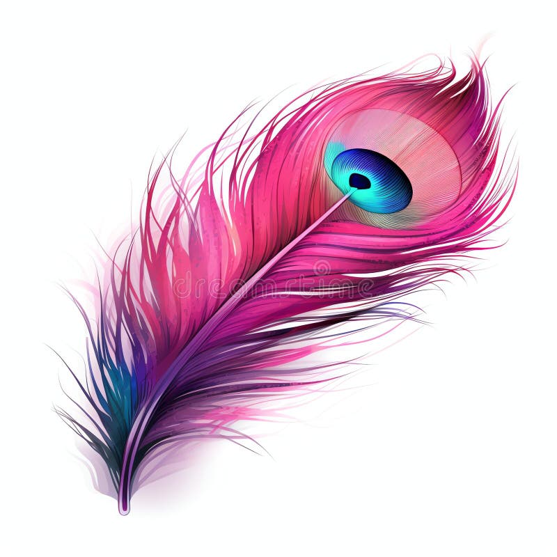 Beautiful Pink Peacocks Feather Clipart Illustration Stock Illustration ...