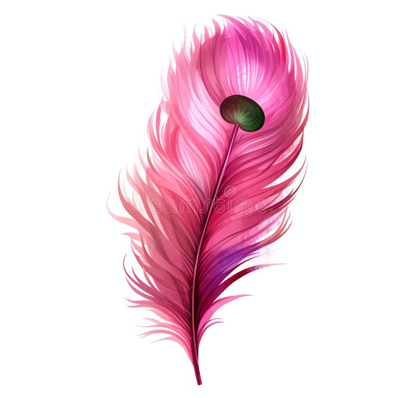 Beautiful Pink Peacocks Feather Clipart Illustration Stock Illustration ...