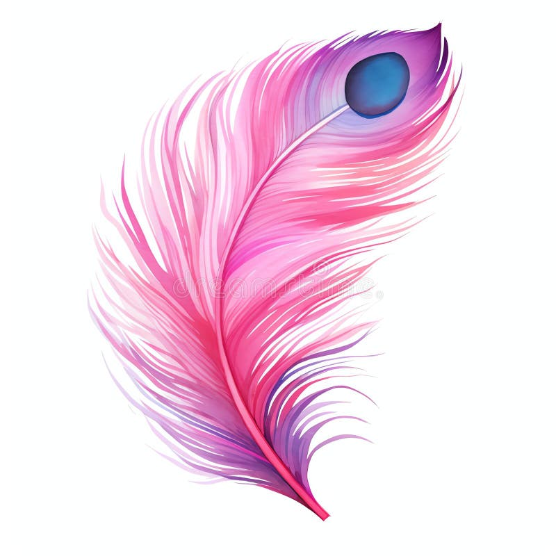 Beautiful Pink Peacocks Feather Clipart Illustration Stock Illustration ...