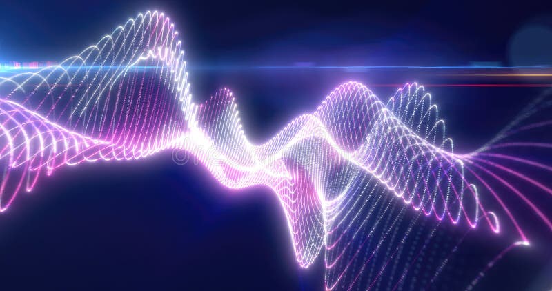 Beautiful Pink and Purple Glowing Waveforms Against a Dark Background ...