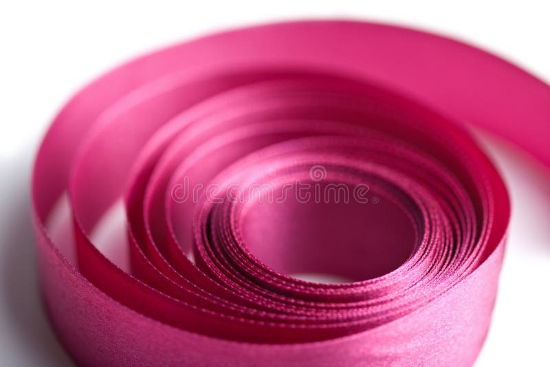 Beautiful Pink Ribbon In Spiral Form Isolated Stock Image - Image of ...