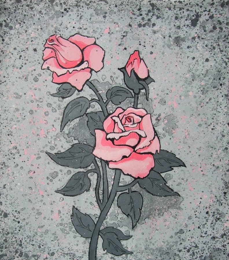 Beautiful pink rose stock illustration. Illustration of paper - 9677138