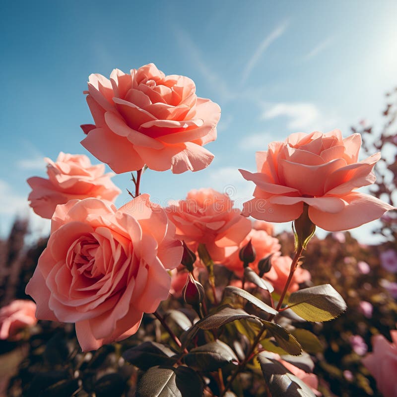 Beautiful Pink Rose Flower Image, Ai Generative Stock Illustration ...