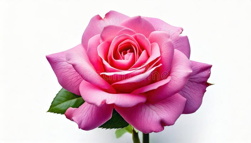 Beautiful Pink Rose Flower Isolated Stock Illustration - Illustration ...