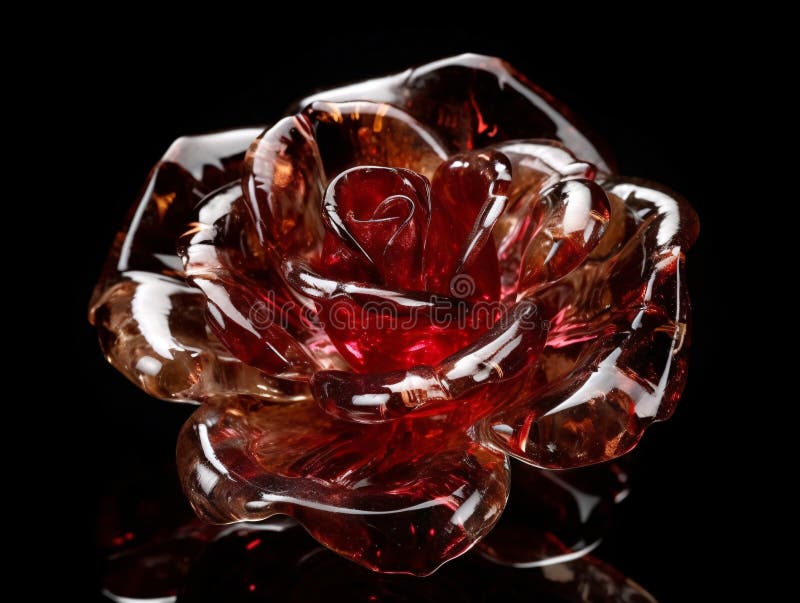 Beautiful Pink Rose Flower Made of Crystal Stock Illustration ...