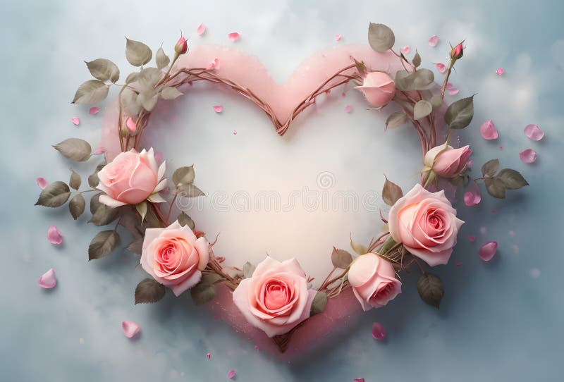 Beautiful Pink Rose Flowers, Clean Empty Space for Text Stock Image ...