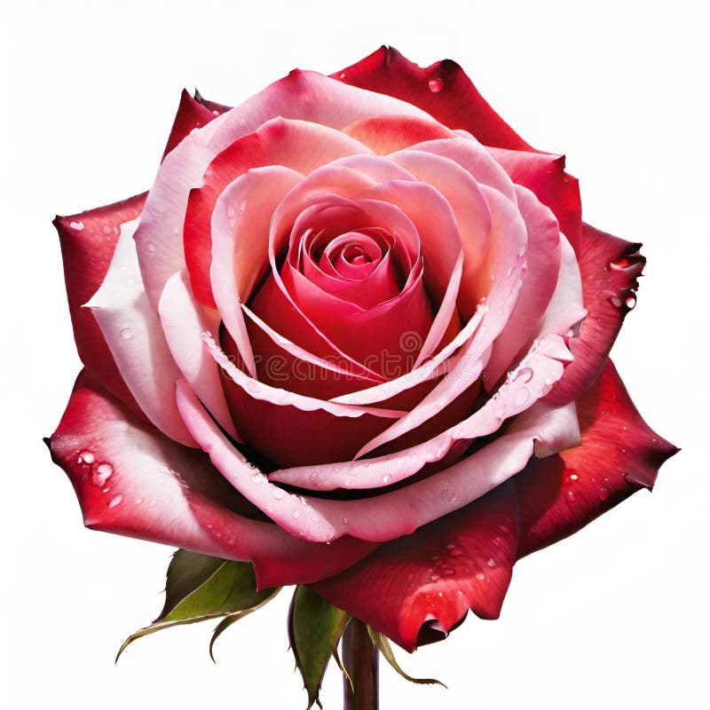 Beautiful Pink Rose on White Background Stock Illustration ...