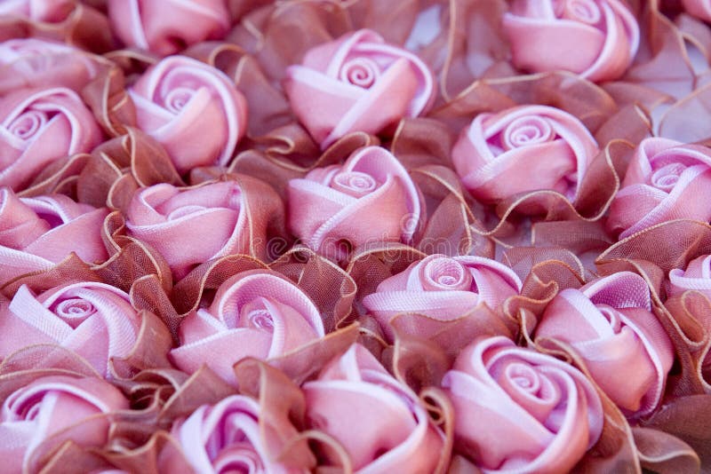 Beautiful Pink Roses Made from Ribbon Stock Image - Image of beautiful ...