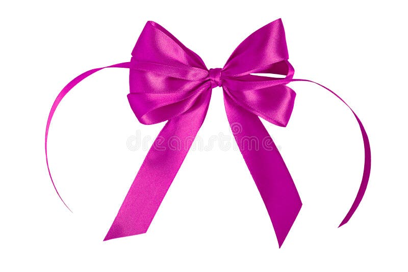 Beautiful Pink Satin Gift Bow Isolated on White Stock Image - Image of ...