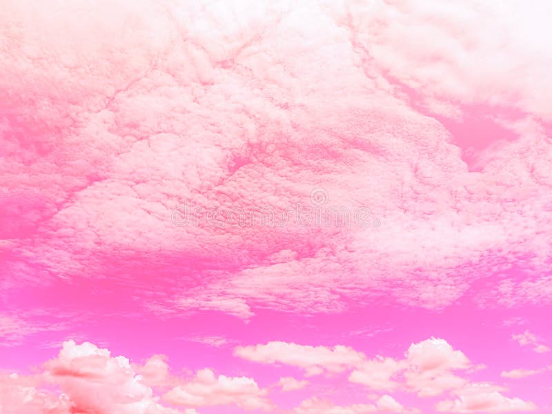 The Beautiful Pink Sky and White Clouds Filled the Area Stock Image ...