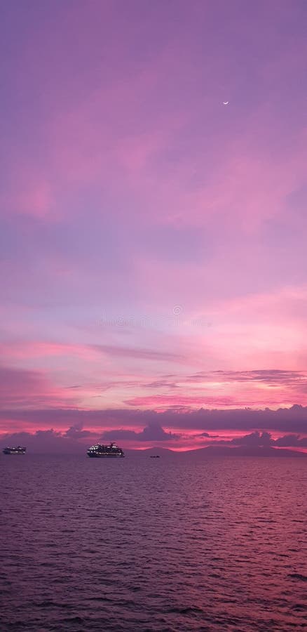Beautiful Pink Sunset in Manila Bay Stock Image - Image of pink, manila ...