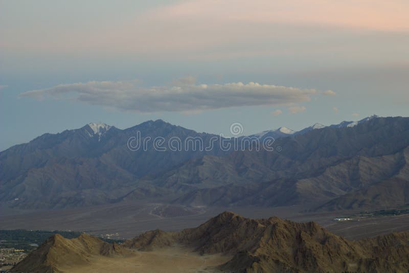 A Beautiful Pink Sunset Over a Mountain Valley Stock Photo - Image of ...