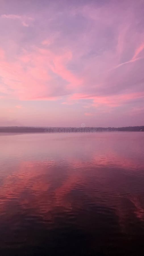 Beautiful Pink Sunset Reflection in the Sea Stock Image - Image of ...