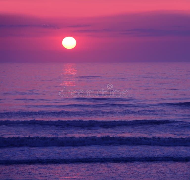 Beautiful Pink Sunset or Sunrise Stock Image - Image of blue, pretty ...