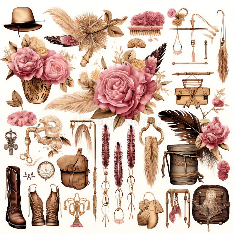 Beautiful Pink Trading Post Clipart Illustration Stock Illustration ...