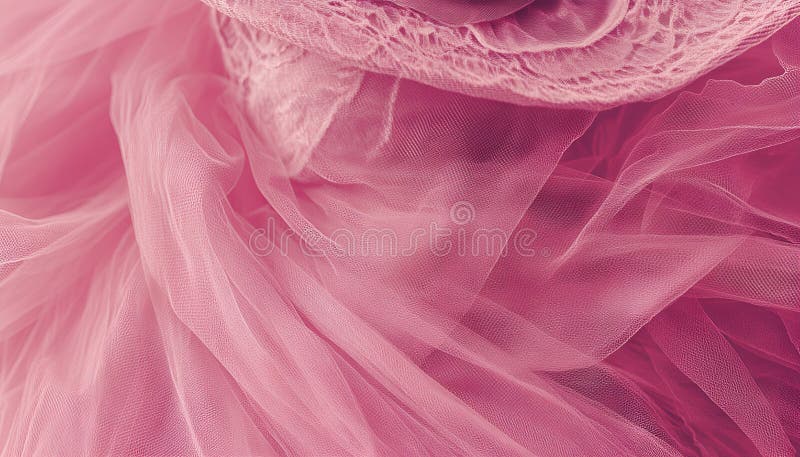 Beautiful Pink Tulle, Close-up View of the Fabric Stock Image - Image ...