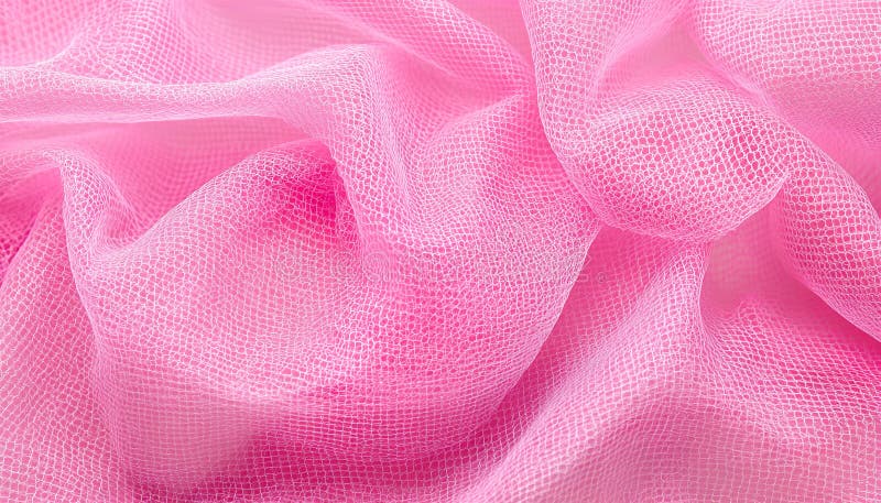 Beautiful Pink Tulle, Close-up View of the Fabric Stock Photo - Image ...