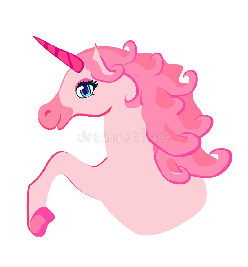 Beautiful pink Unicorn. stock vector. Illustration of beautiful - 28125537
