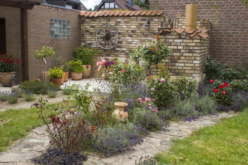 Beautiful Place in the Garden in the Mediterranean Style Stock Image ...
