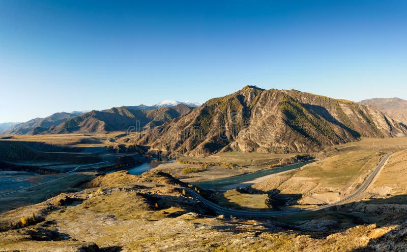 Beautiful Place Merging the Rivers Chui and Katuni Republic Altai Stock ...