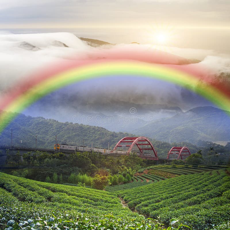 Beautiful Place with Nice Rainbow Stock Photo - Image of outdoor ...