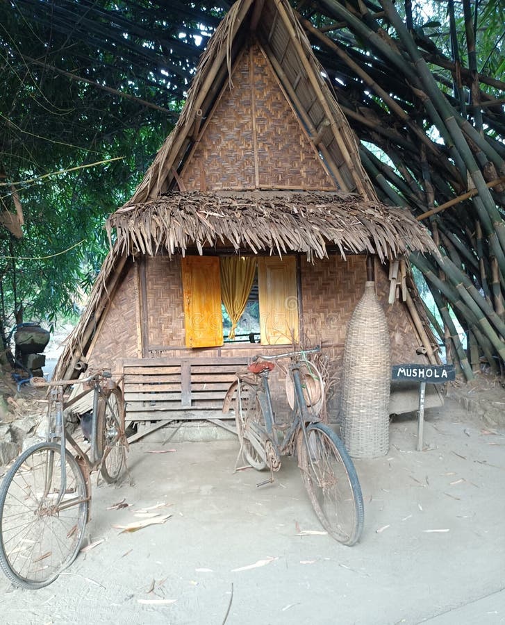 Beautiful Place of Worship with Bamboo Weaving Stock Image - Image of ...