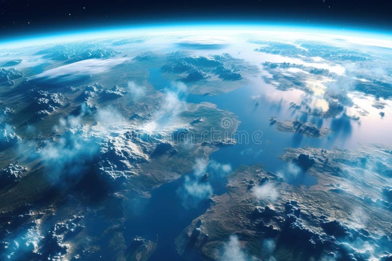 Planet Earth Seen Space Aerial View Stock Illustrations – 365 Planet ...