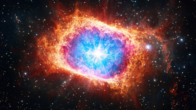 Vibrant Planetary Nebula with Intensely Glowing Core Surrounded by ...
