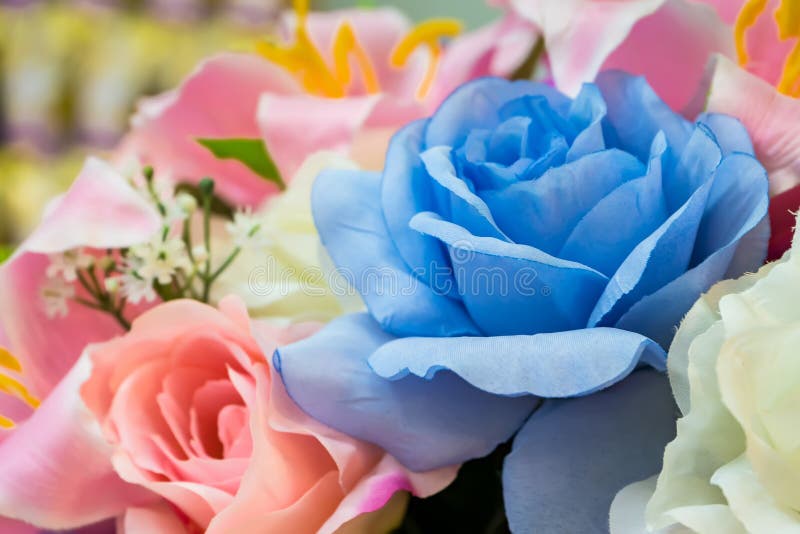 Beautiful Plastic Flower Bouquet Stock Photo - Image of home, colored ...