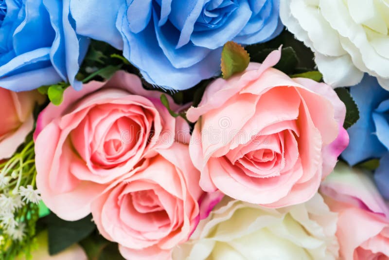 Beautiful Plastic Flowers. stock image. Image of blooming - 34563259