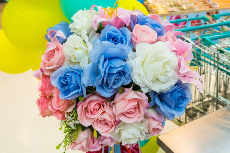 Beautiful Plastic Flower Bouquet Stock Photo - Image of people, design ...