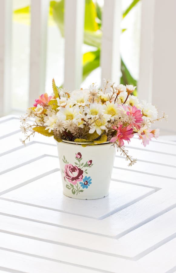 Beautiful Plastic Flowers. stock image. Image of blooming - 34563259