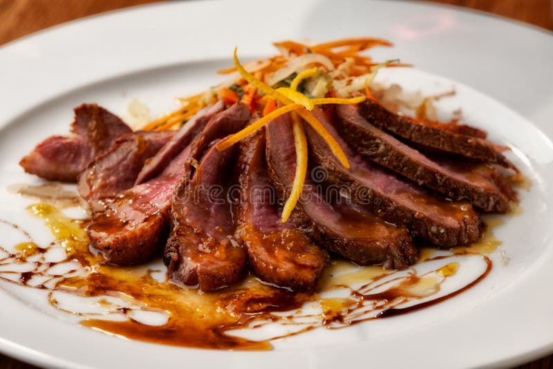 Beautiful Plate of Roast Beef Seen from Above Stock Image - Image of ...