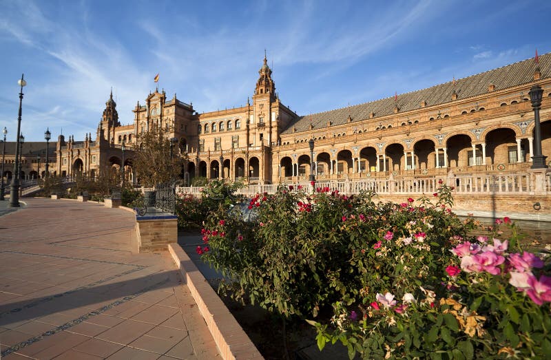 Beautiful Plaza Espana in Sevilla Stock Photo - Image of travel, town ...
