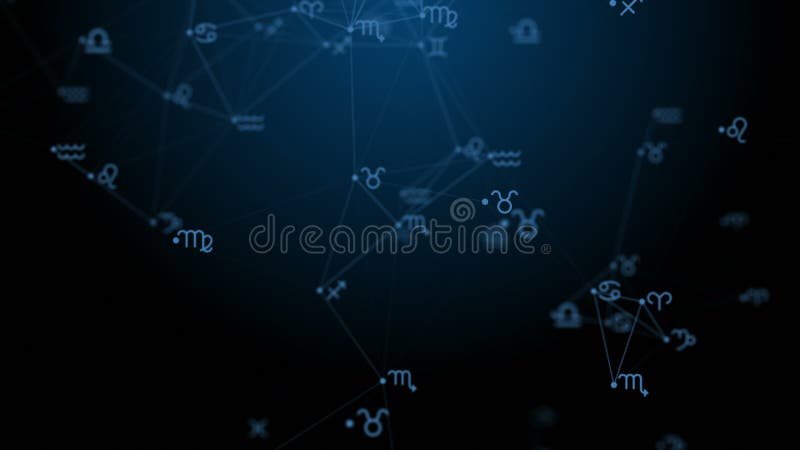 Beautiful Plexus with Zodiac Signs, Stars. Group of Stars Forming a ...