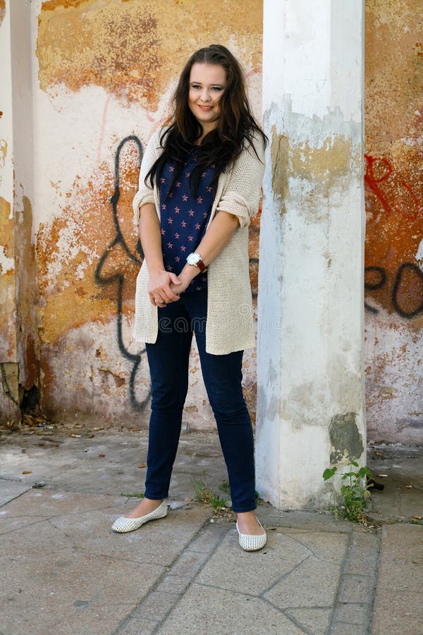 Beautiful Plus Size Woman Expresses Stock Photo - Image of expression ...