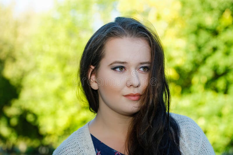 Beautiful Plus Size Woman on a White Background Stock Photo - Image of ...