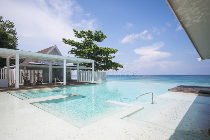 Beautiful Pool by the Beach Stock Image - Image of water, beach: 63089921