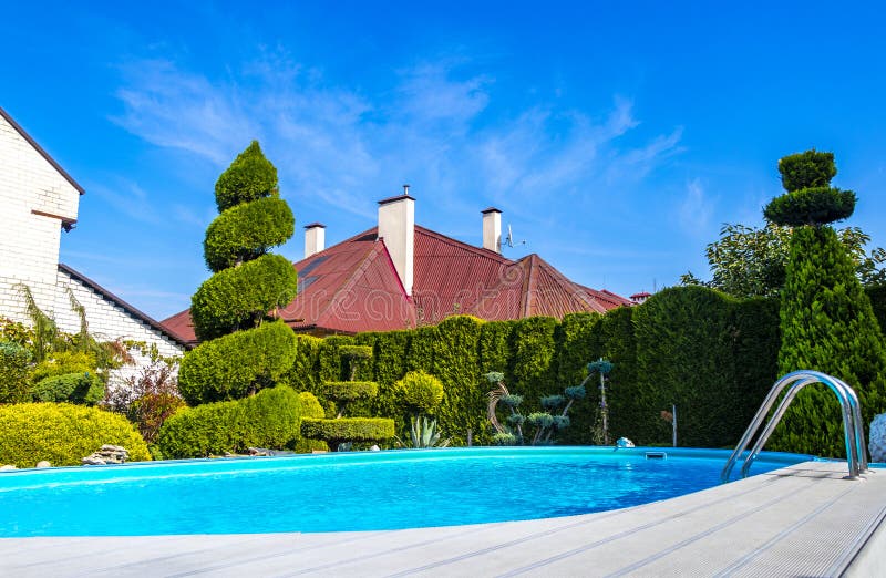 Beautiful Pool in the Garden in Brest Belarus Editorial Stock Image ...