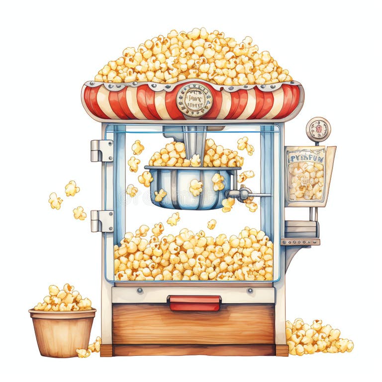Beautiful Popcorn Machine Clipart Illustration Stock Illustration ...