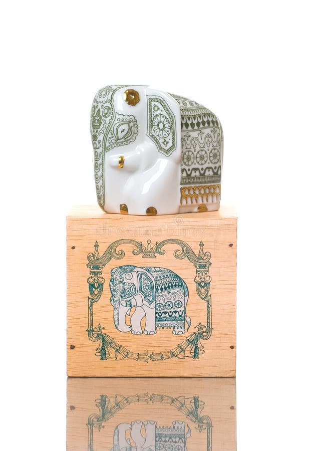 Beautiful Porcelain Elephant on Box Stock Image - Image of smile ...