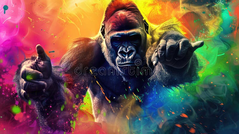 Beautiful Portrait of a Gorilla in the Jungle. Selective Focus Stock ...