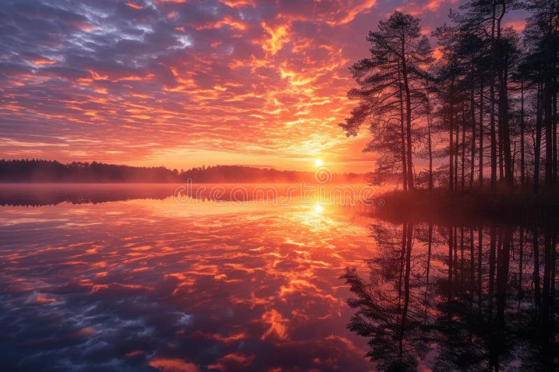 Sunsets and Sunrises All Over the World Stock Illustration ...